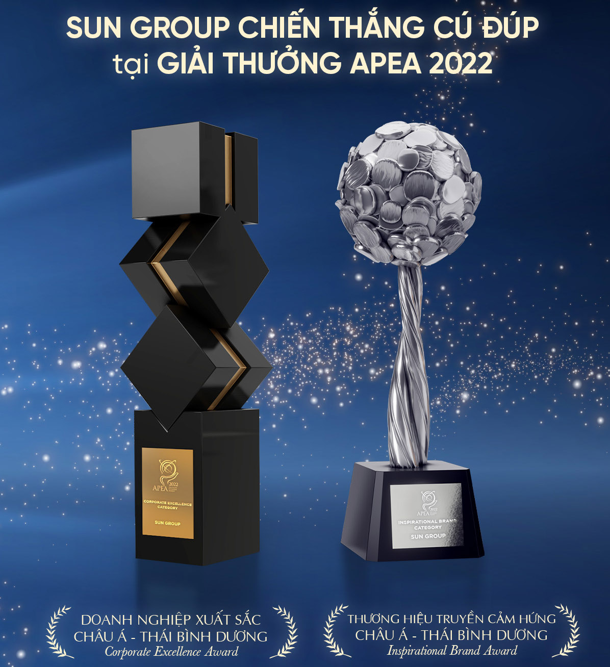 Sun Group chiến thắng cú đúp giải thưởng cao quý của APEA 2022