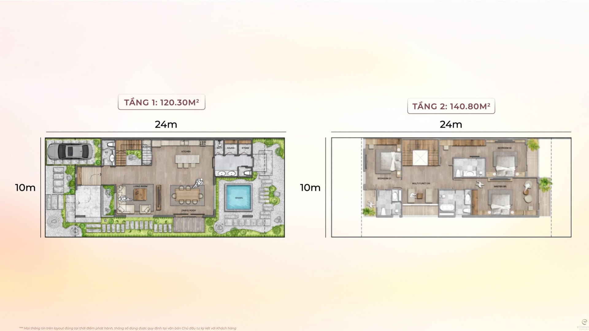 Mặt bằng và Layout Onsen Villas tại EcoVillage Saigon River