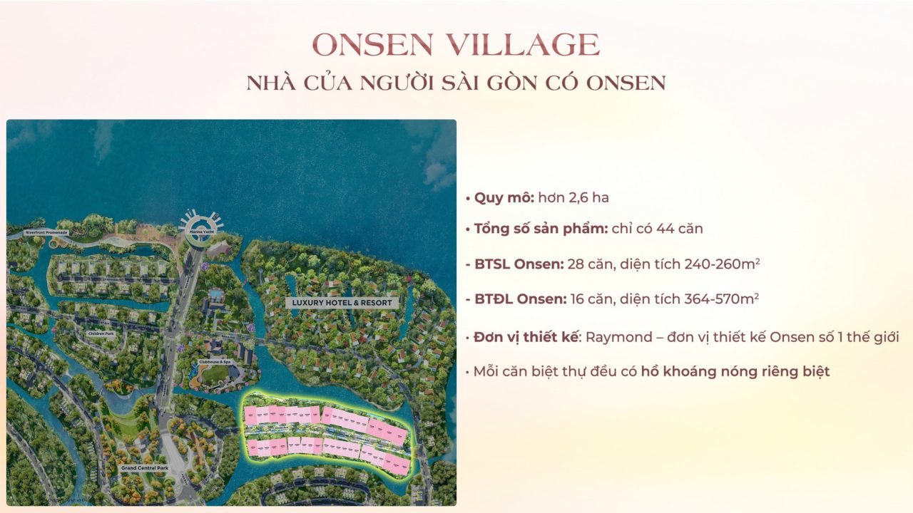 Mặt bằng và Layout Onsen Villas tại EcoVillage Saigon River