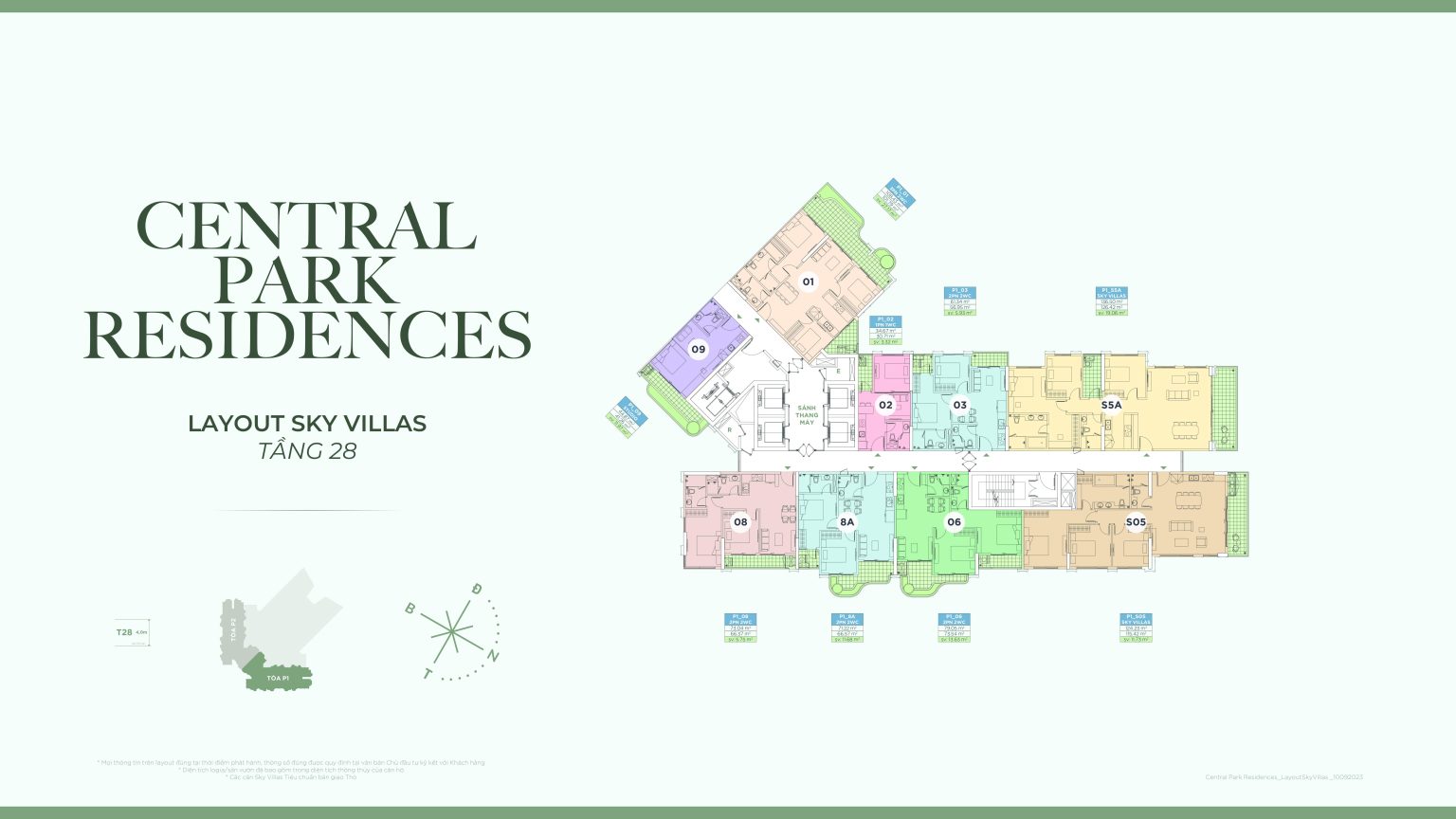 Khám phá mặt bằng chi tiết tòa tháp Central Park Residences Vinh