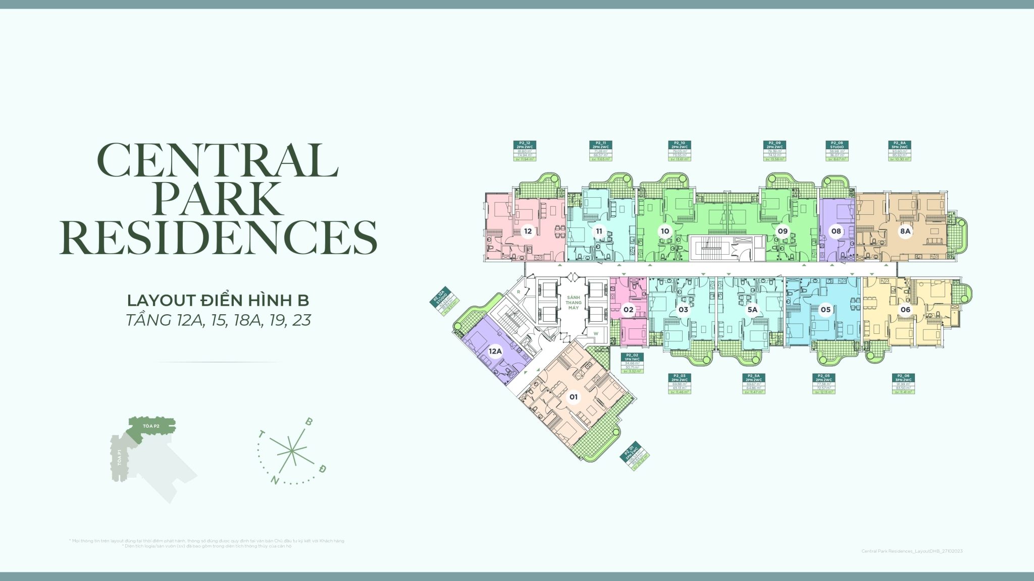 Khám phá mặt bằng chi tiết tòa tháp Central Park Residences Vinh