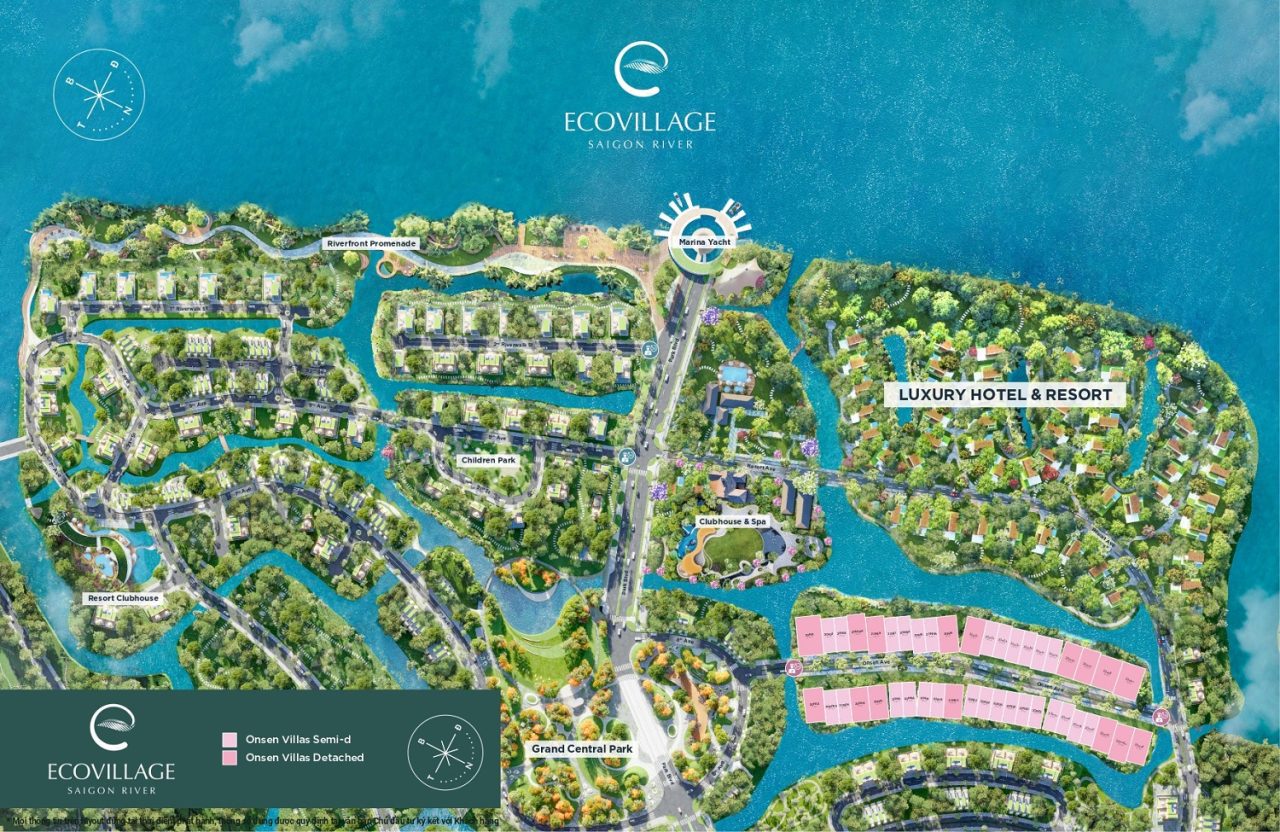 Mặt bằng và Layout Onsen Villas tại EcoVillage Saigon River