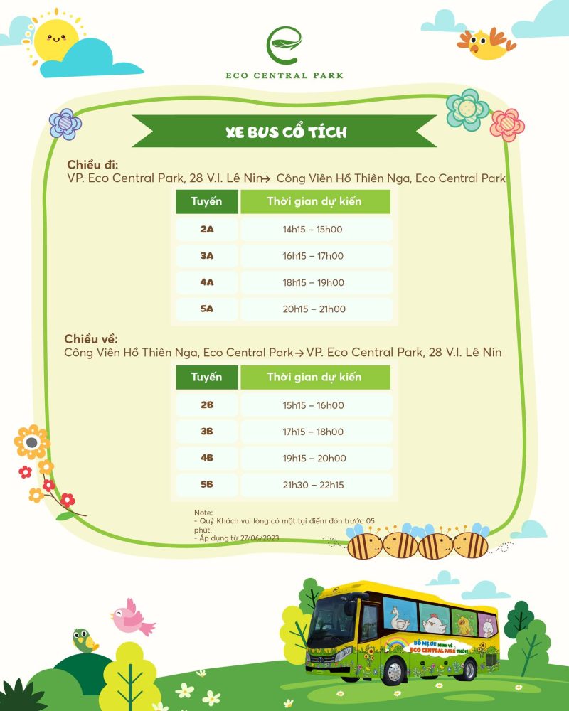 Khám phá xe Bus Eco Central Park - Chuyến xe bus trở về tuổi thơ